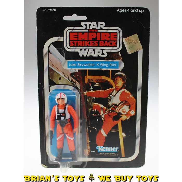 Vintage Kenner Star Wars Carded ESB Luke Skywalker X-Wing Pilot Action ...