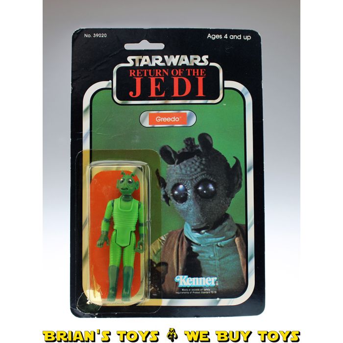 Vintage Kenner Star Wars Carded ROTJ Greedo Action Figure C2Y (PoP Cut ...