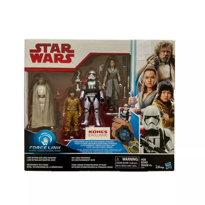 Star Wars Forcelink Boxed Set of 4 Action Figures (Luke/Rey/Storm ...